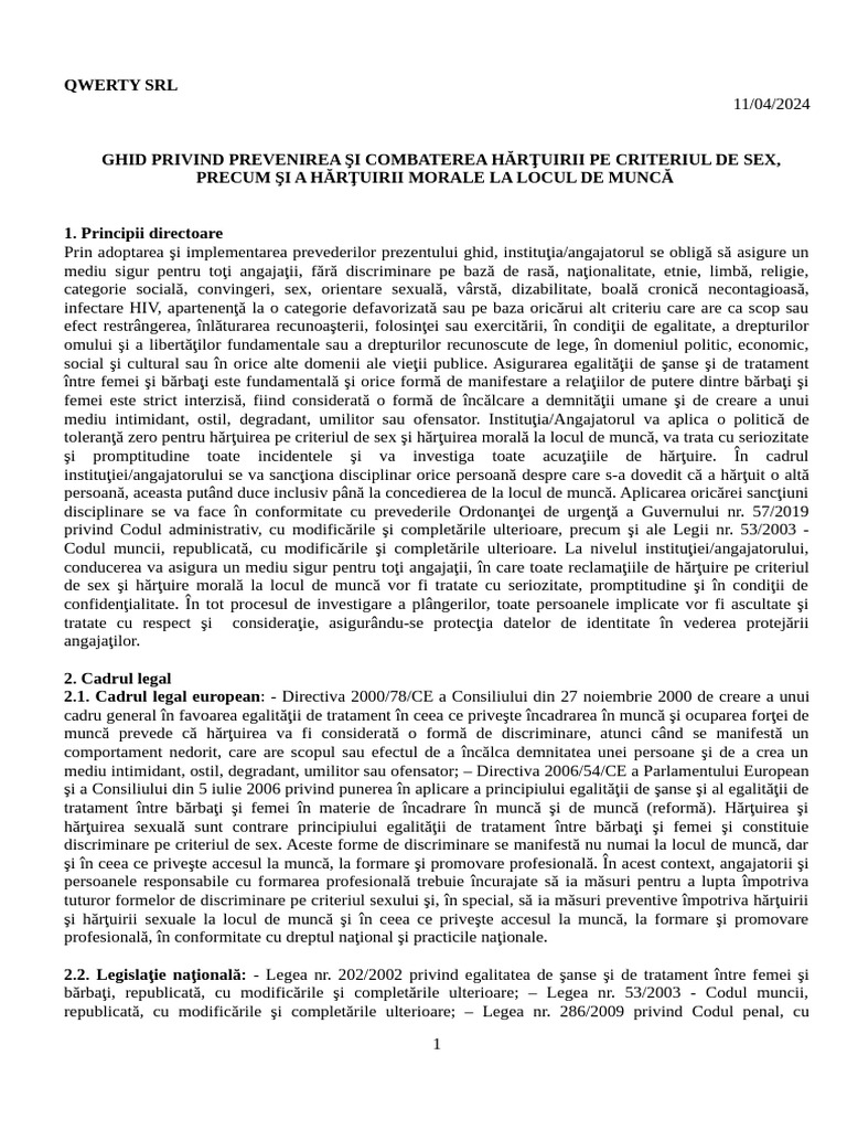 Ghid Prev Hartuire Loc de Munca 2024 | PDF