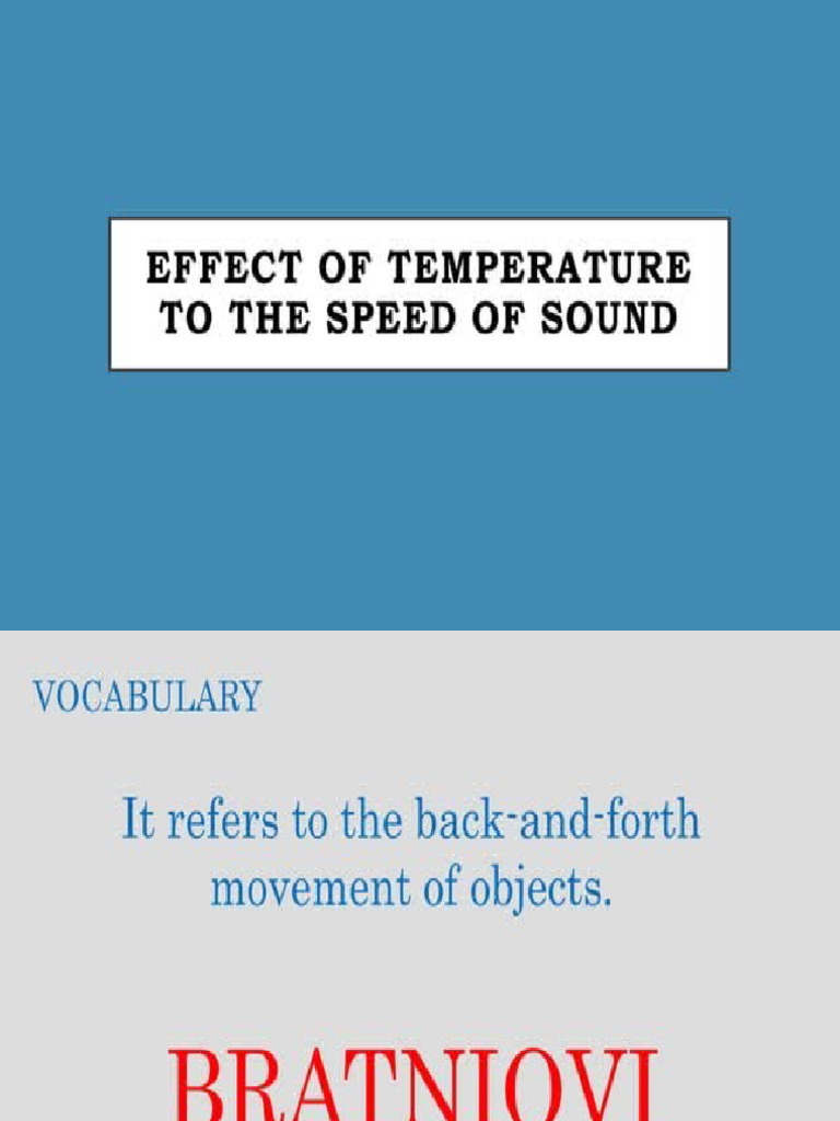 Effects of The Temperature To The Speed of Sound | PDF