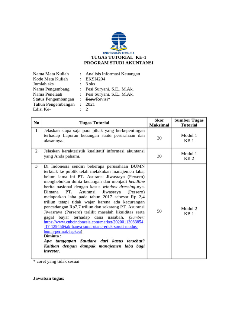 Soal Tugas 1_AIK | PDF