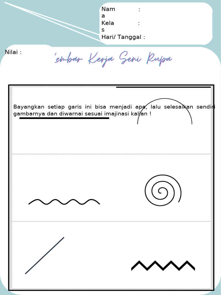 LKPD Seni Rupa Macam Garis | PDF