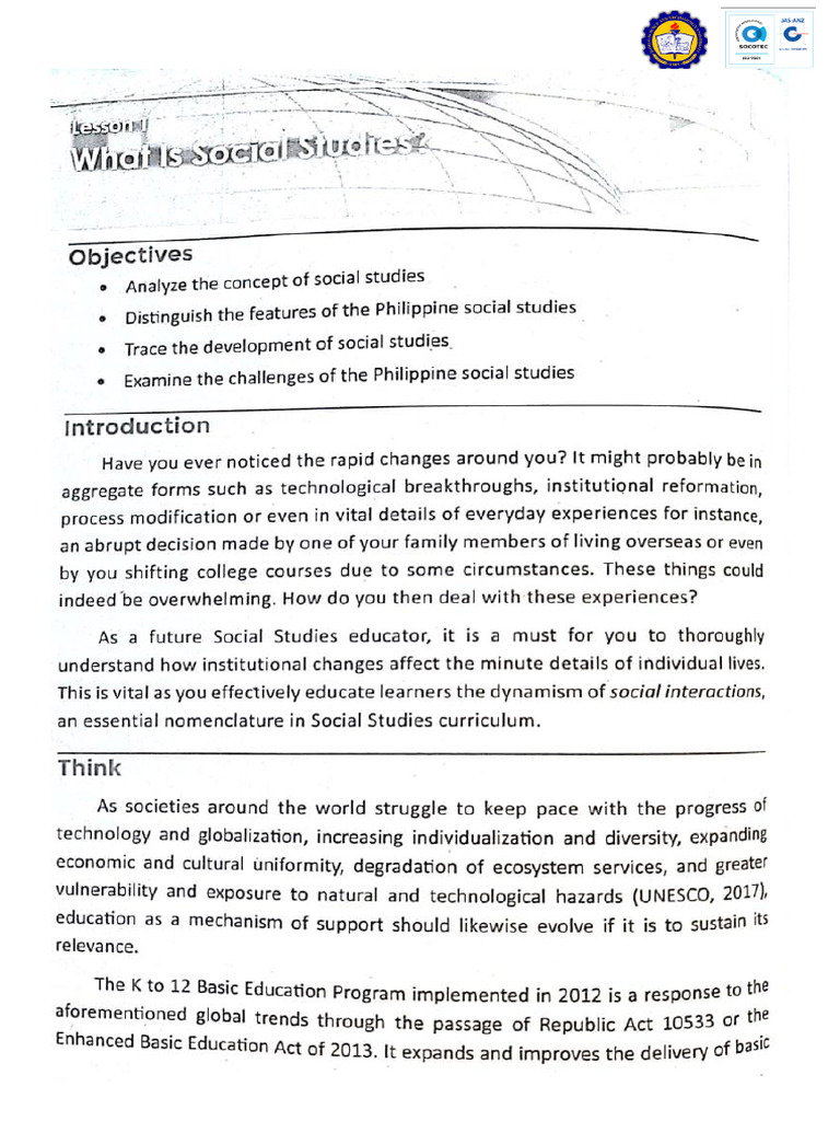 Lesson 1 What Is Social Studies | PDF