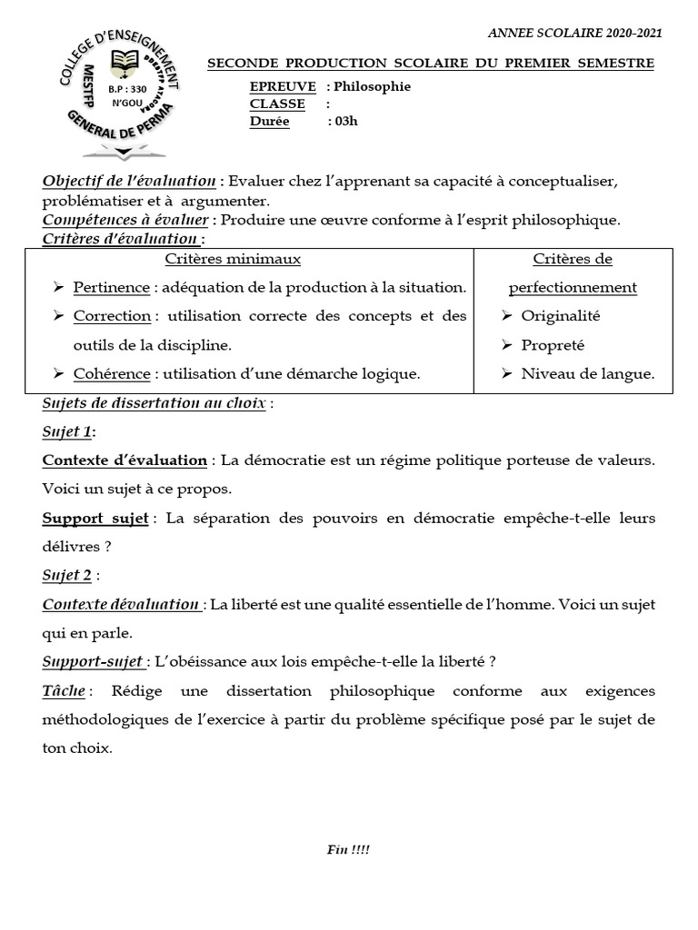 Sujet Philo 3 | PDF