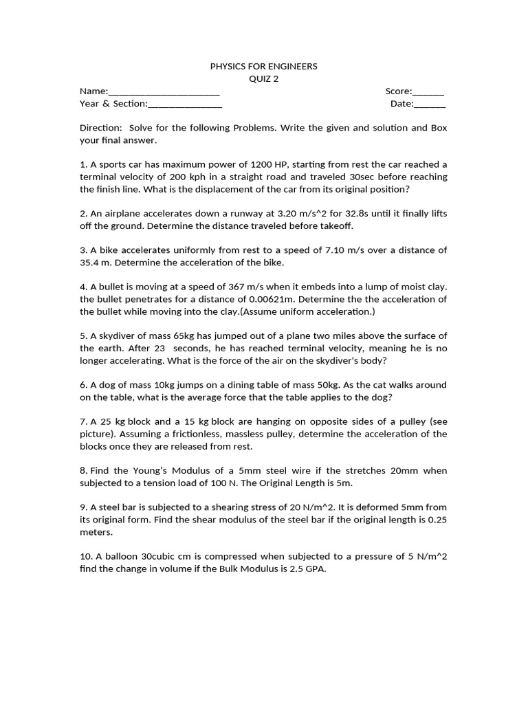 Q2 Physics For Engineers | PDF