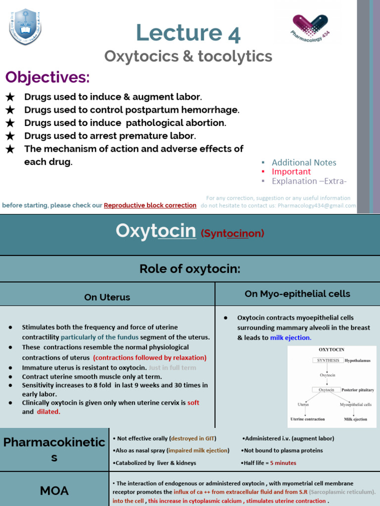 4-Oxytocics & Tocolytics | PDF