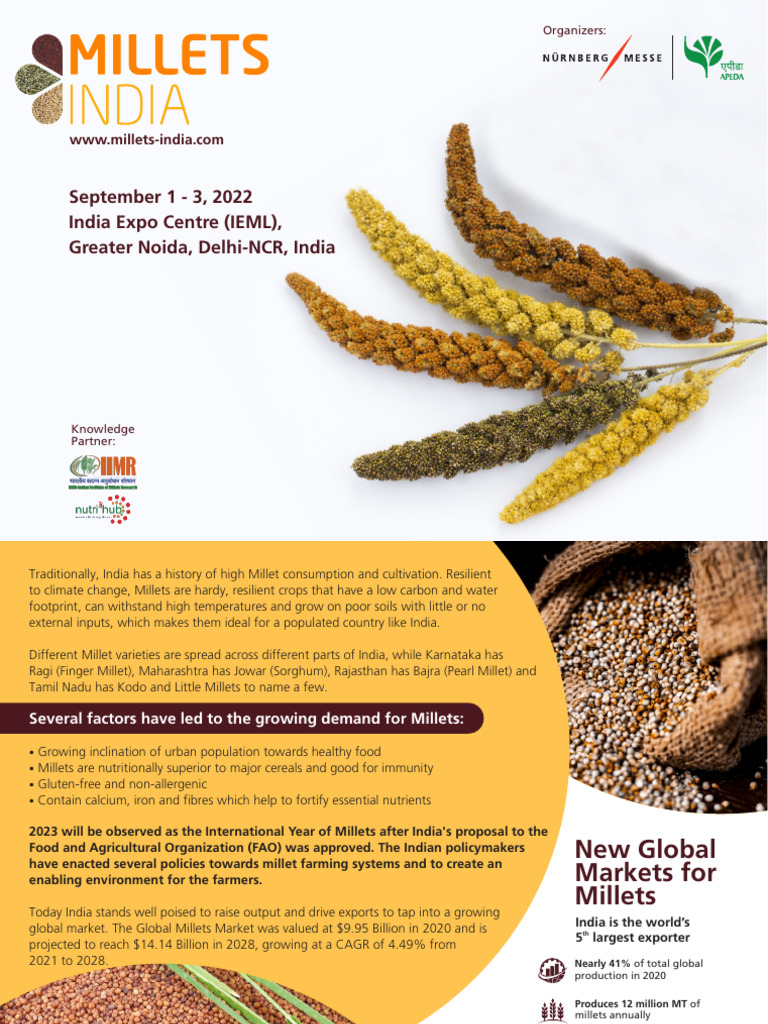 MILLETS INDIA 2022 Brochure | PDF | Cereals | Agriculture