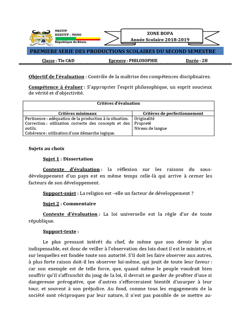 Sujet Philo 14 | PDF