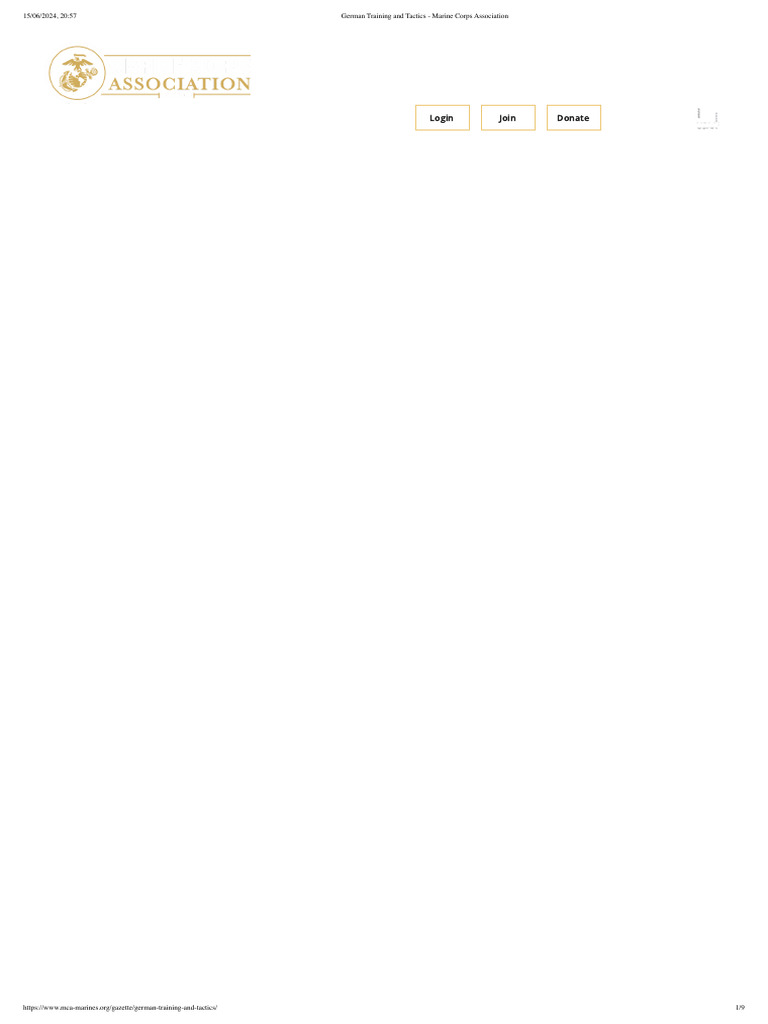 German Training and Tactics - Marine Corps Association | PDF