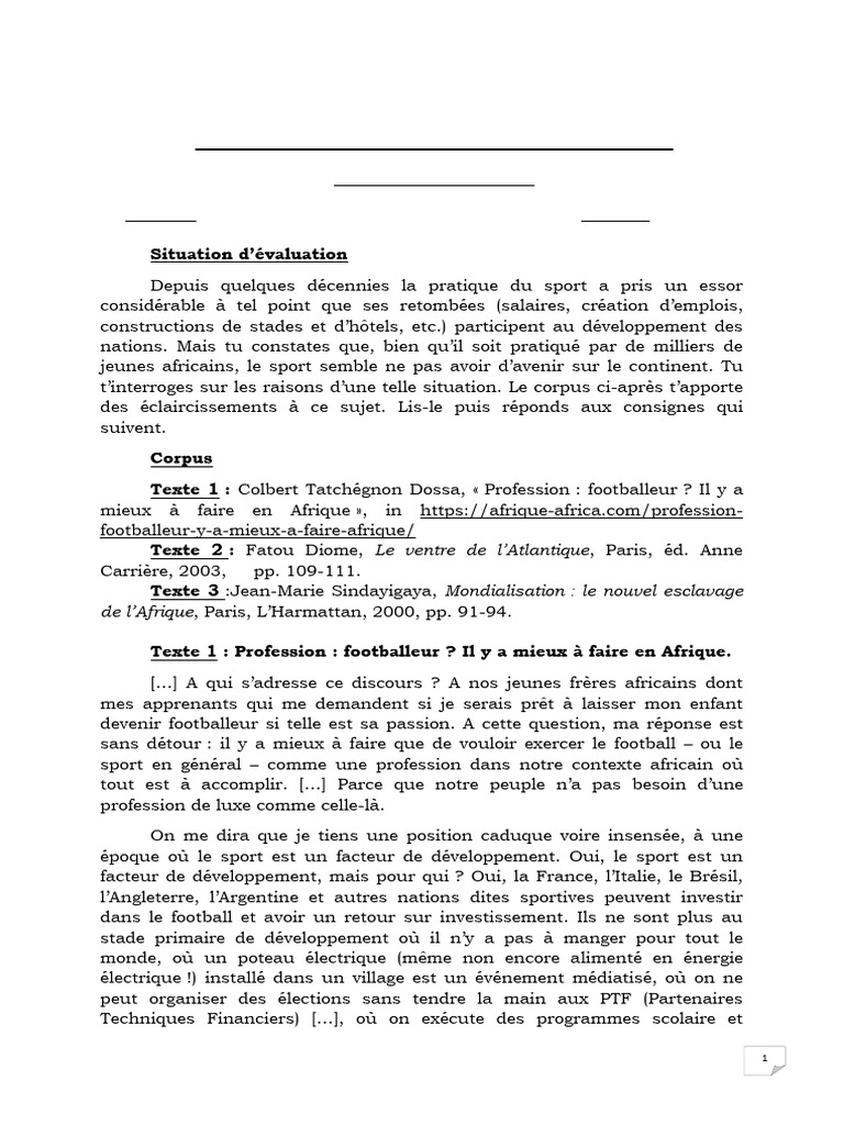 Sujet Francais 10 | PDF