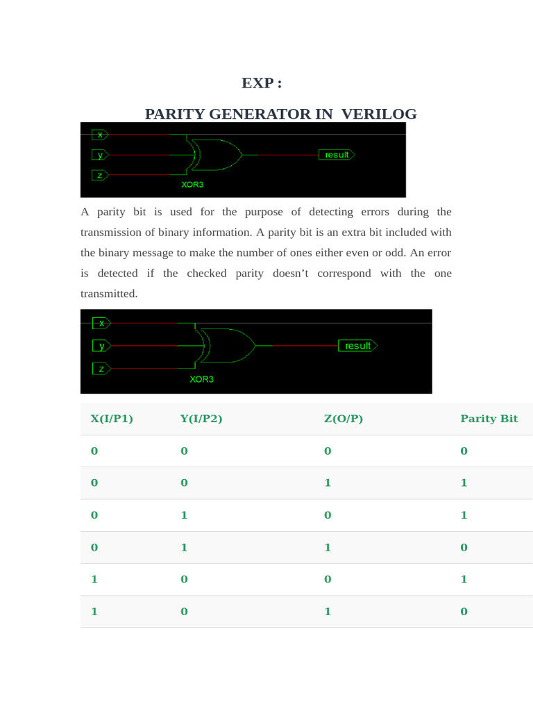 Parity Generator | PDF