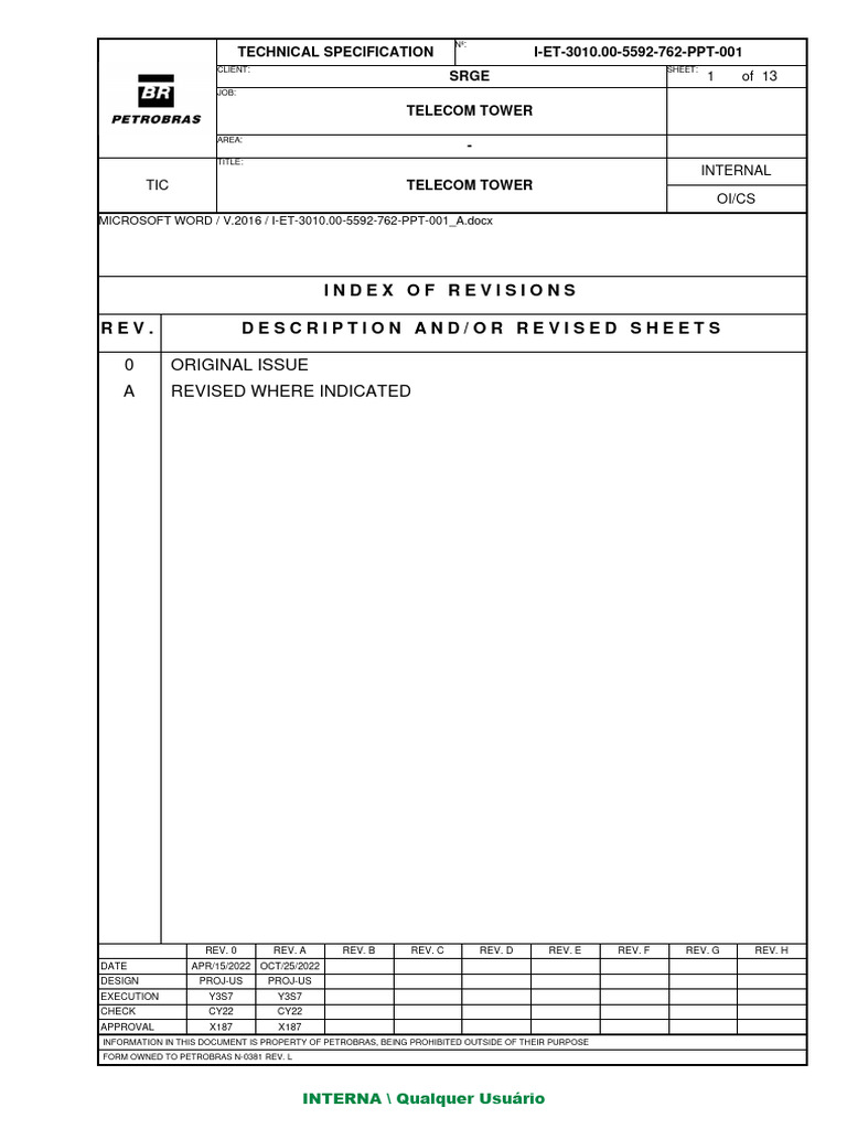 Index of Revisions Rev. Description And/Or Revised Sheets | PDF