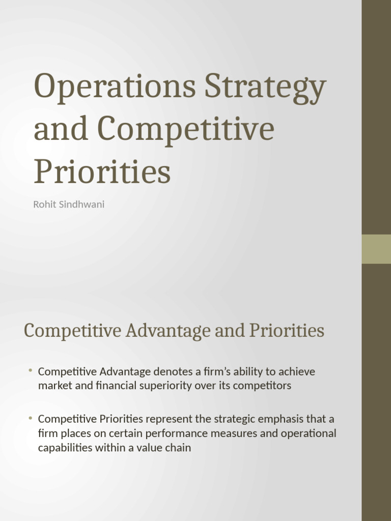4.0 - Operations Strategy and Competitive Priorities | PDF
