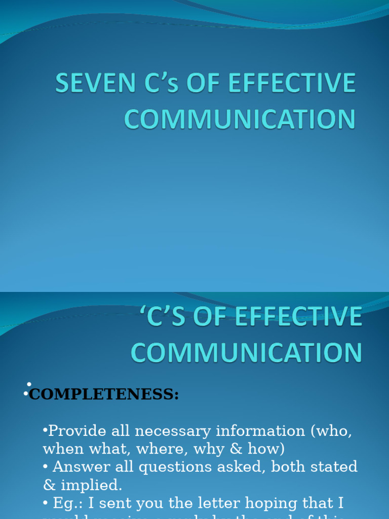 02 Seven Cs of Effective Communication | PDF