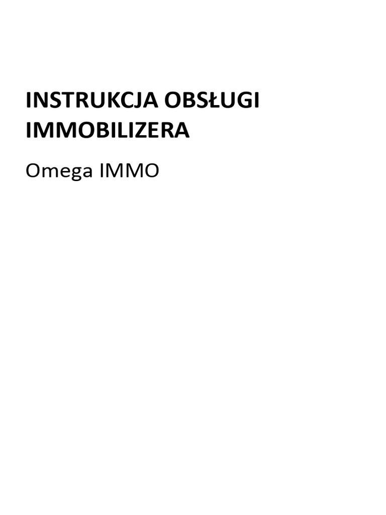 Omega IMMO Obsluga Ogolny KSIAZKA v5 | PDF