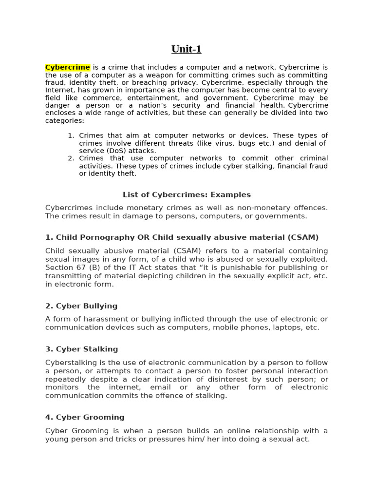 Unit 1 Cyber Security Pdf