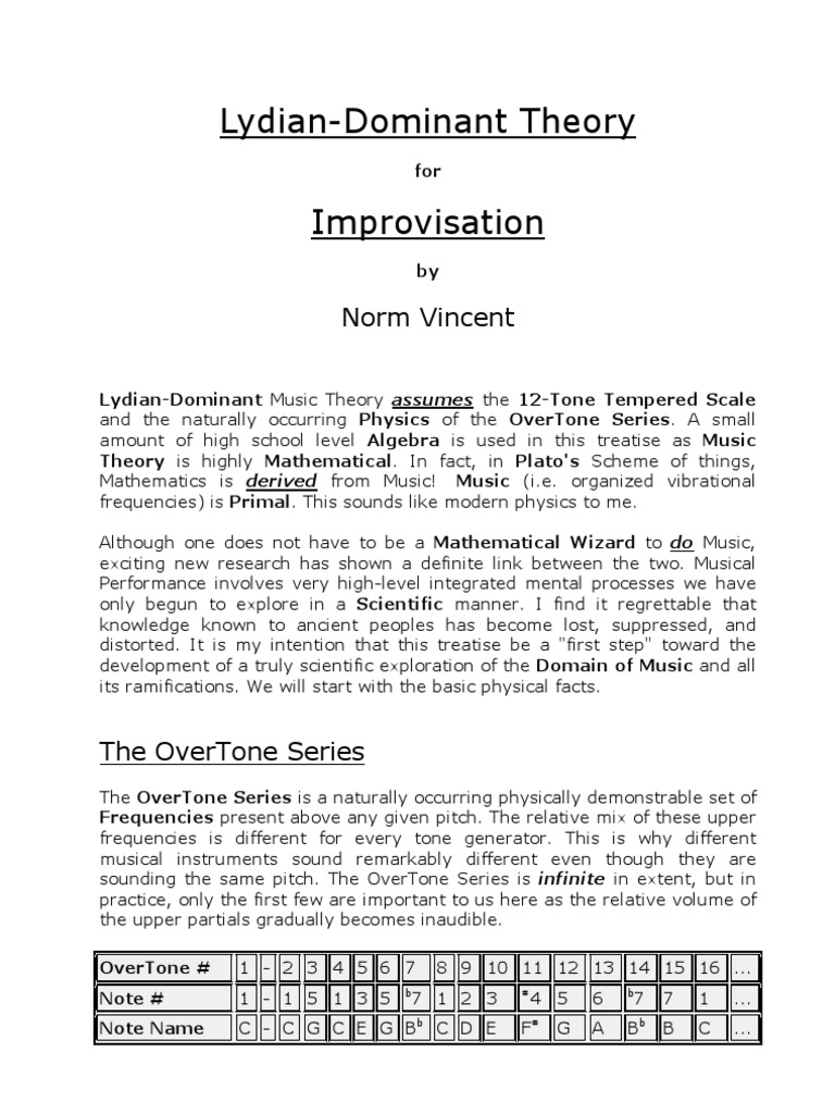 Lydian Dominant Theory | PDF | Language Arts & Discipline