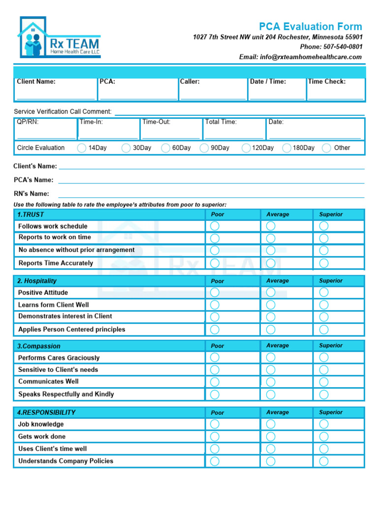 PCA-Evaluation-Form | PDF