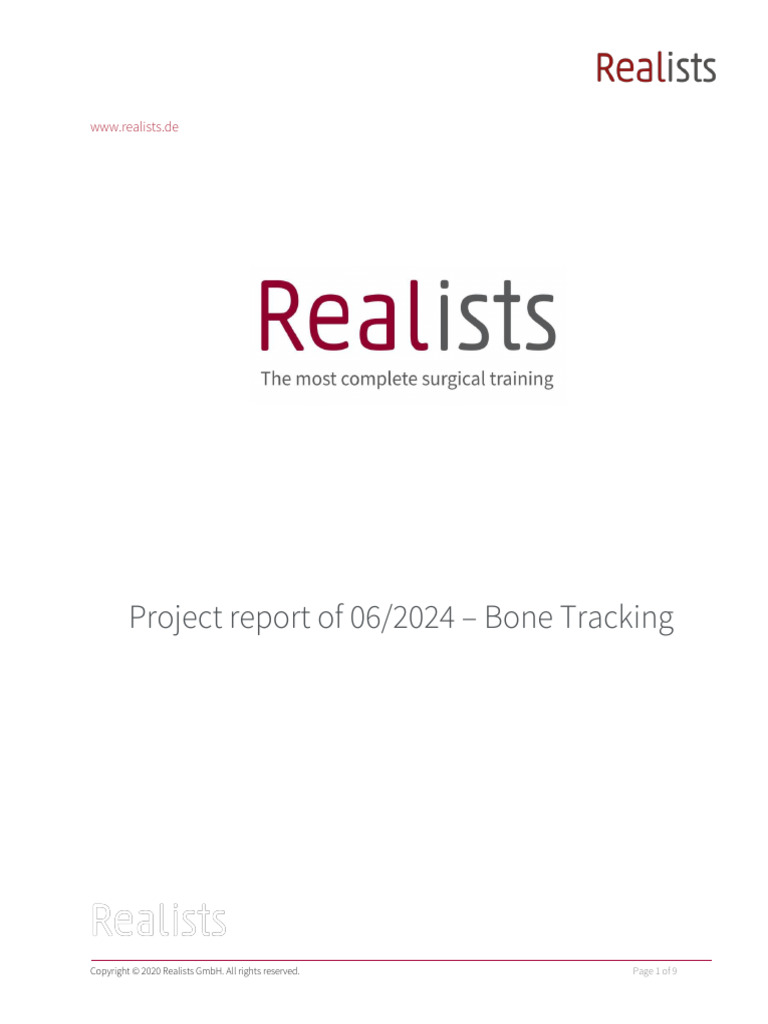 Project Report New of 6.2024 Bone Tracking | PDF