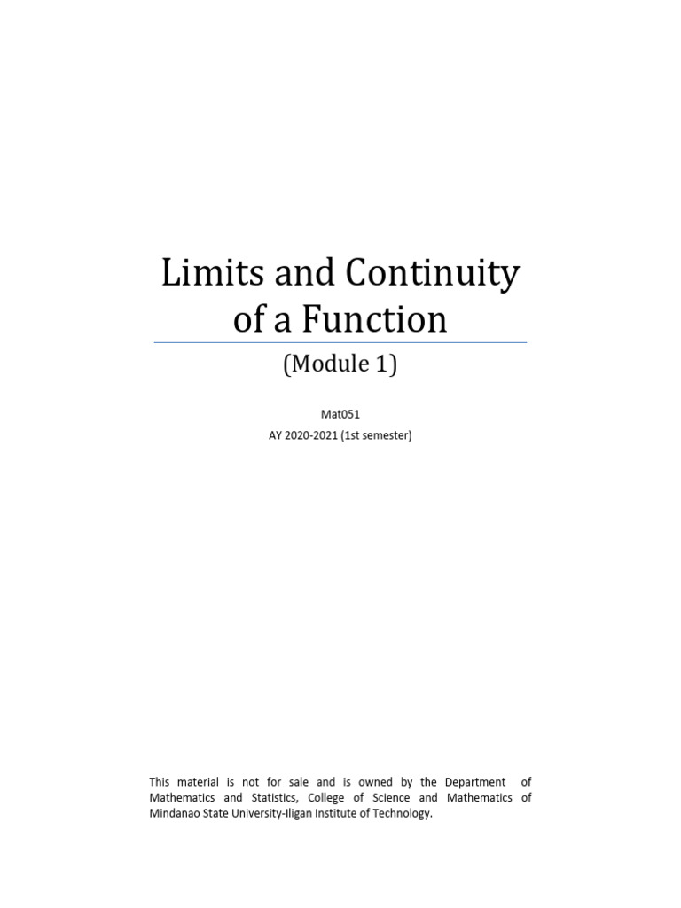 Limits And Continuity Of Functions With Intermediate Value Theorem Pdf