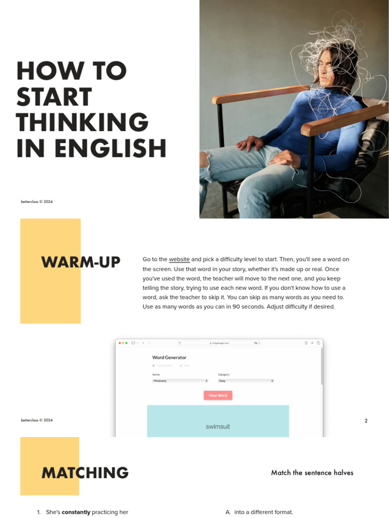 How To Start Thinking in English Light | PDF