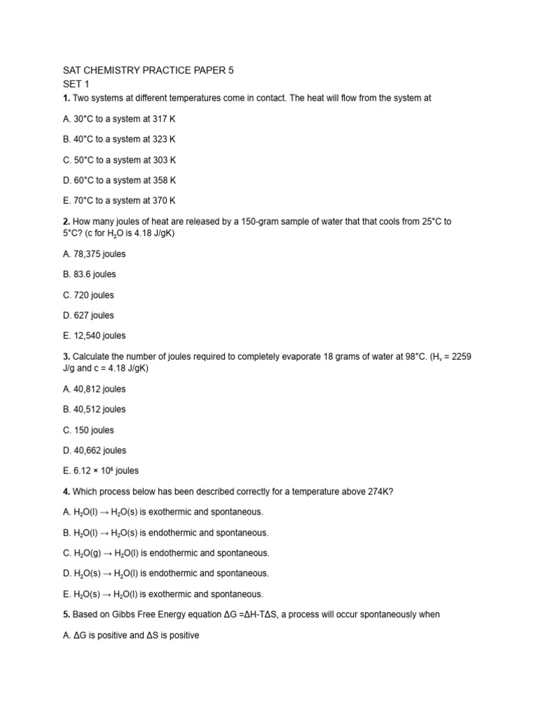 1624020116rituparna-Sat Chemistry Practice Paper 5 | PDF | Acid ...