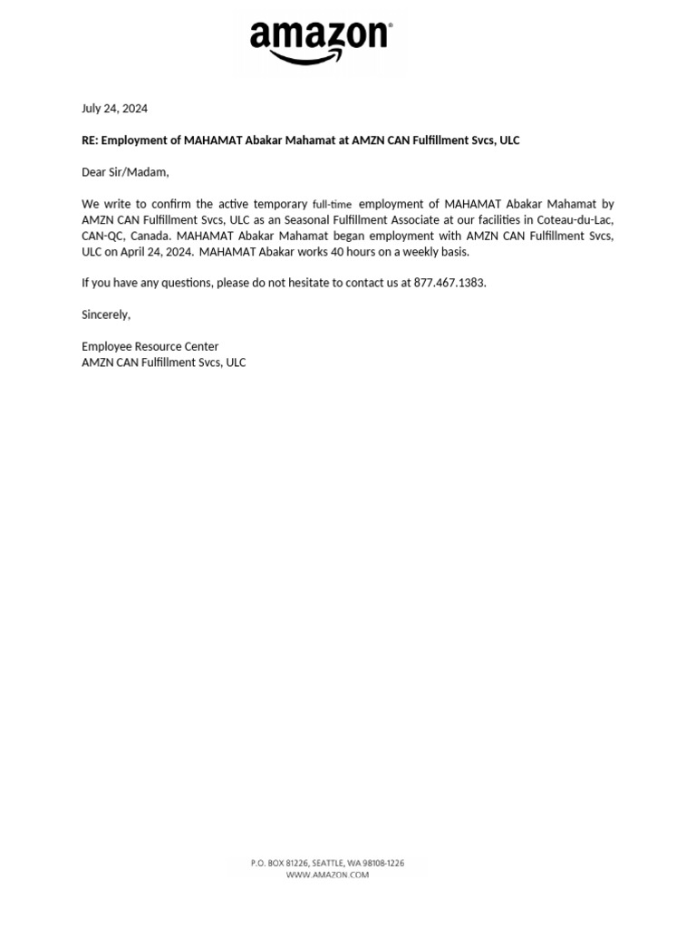 Employment Verification Letter | PDF