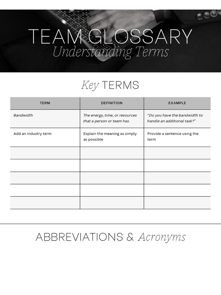 Understanding Terms: Team Glossary | PDF