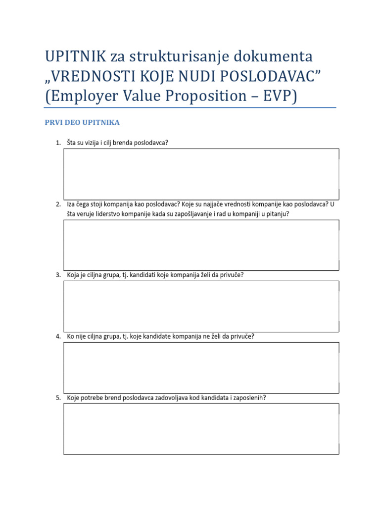 Upitnik EVP | PDF