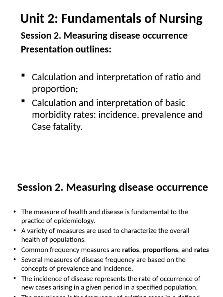 Session 2. Measuring Disease Occurrence | PDF