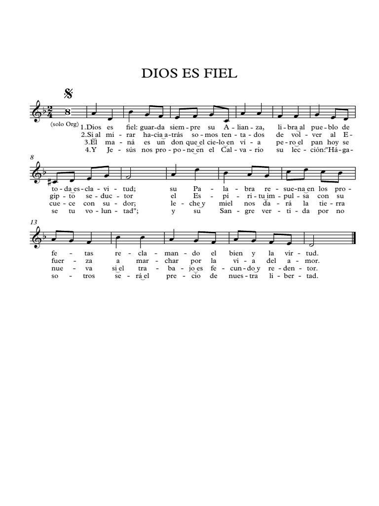 Estribillo Dios Es Fiel - Partitura Completa | PDF