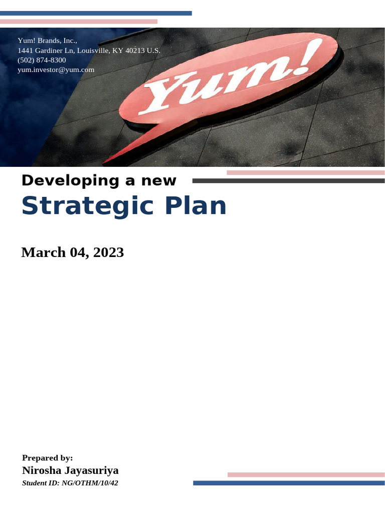 Developing A New Strategic Plan To Yum Brands | PDF | Strategic ...