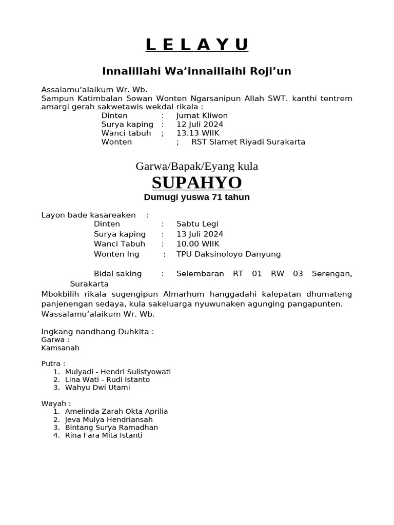 Lelayu SUPAHYO | PDF