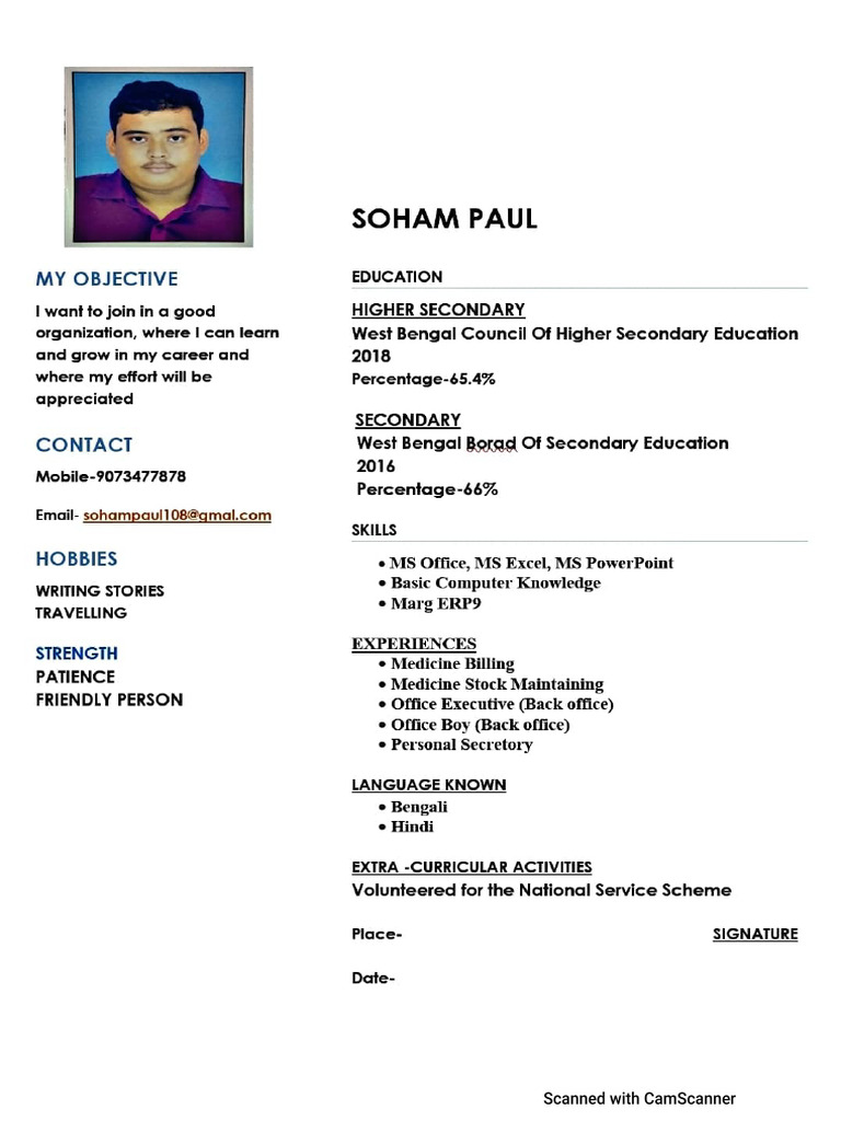 Soham Normal Cv | PDF