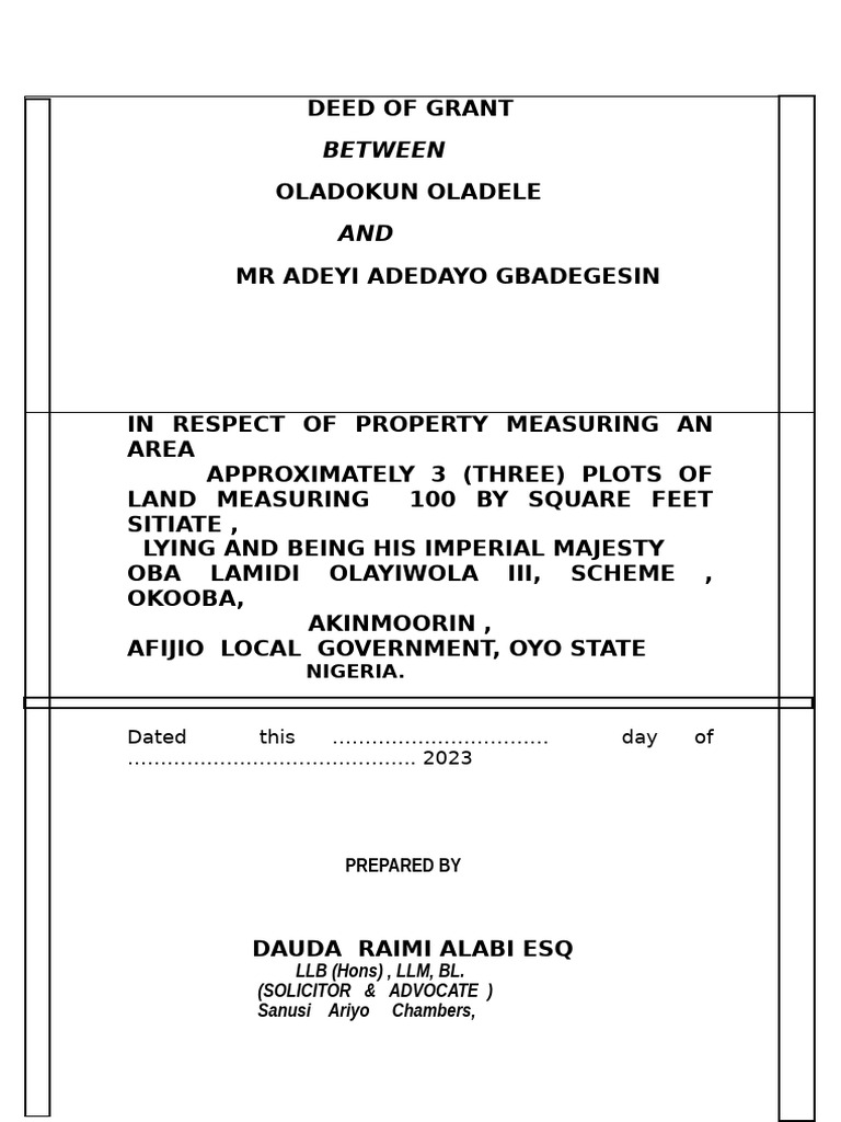 Deed of Grant | PDF
