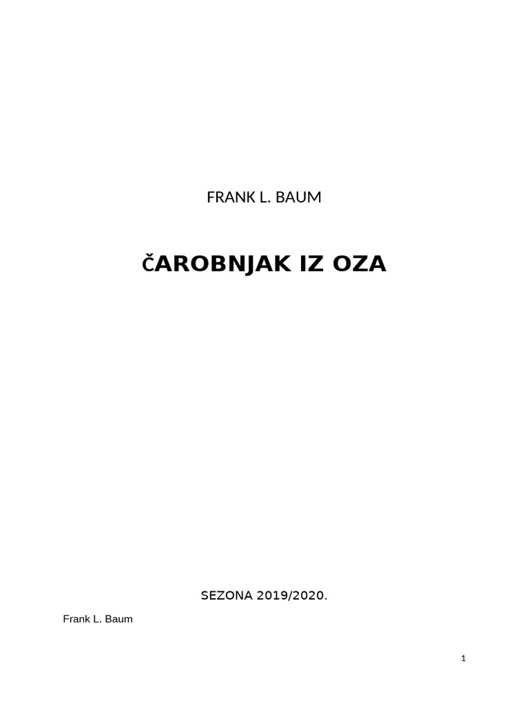 Čarobnjak Iz Oza | PDF