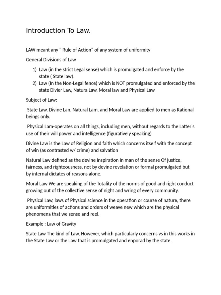 Introduction To Law | PDF