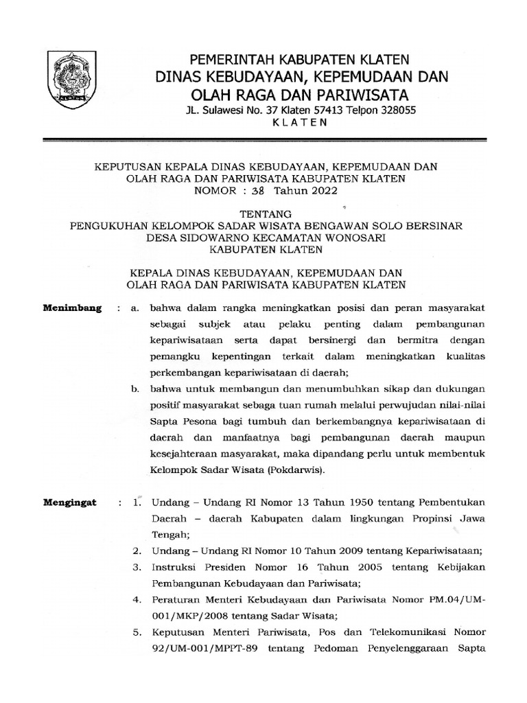 4 - SK Pokdarwis | PDF