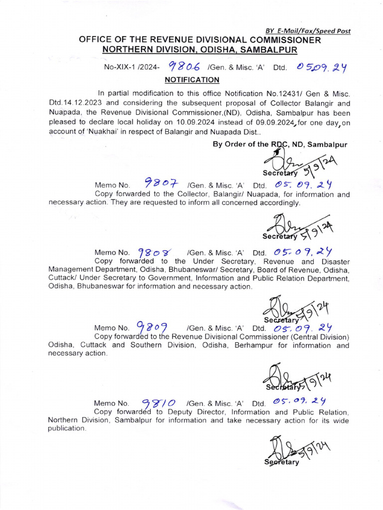 THE Divisional Odisha. Sambalpur: Office of Revenue Commissioner ...