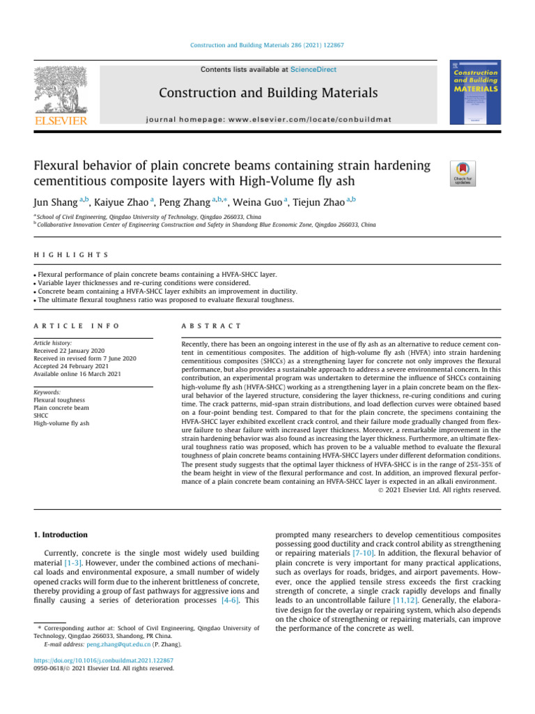 Flexural Behavior of Plain Concrete Beams Containing Strain Hardening | PDF