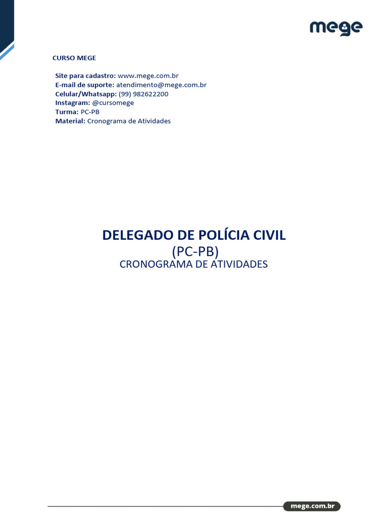 Cronograma de Atividades PCPB 23636 | PDF