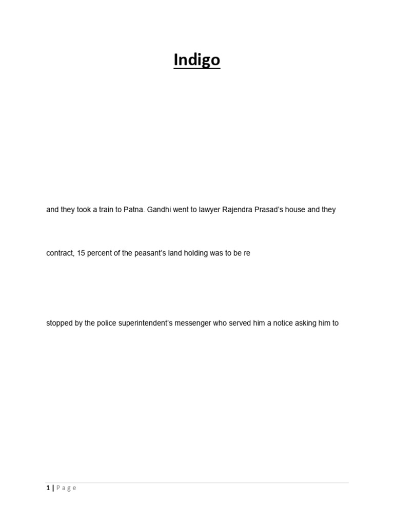 Indigo | PDF | Mahatma Gandhi | British Raj