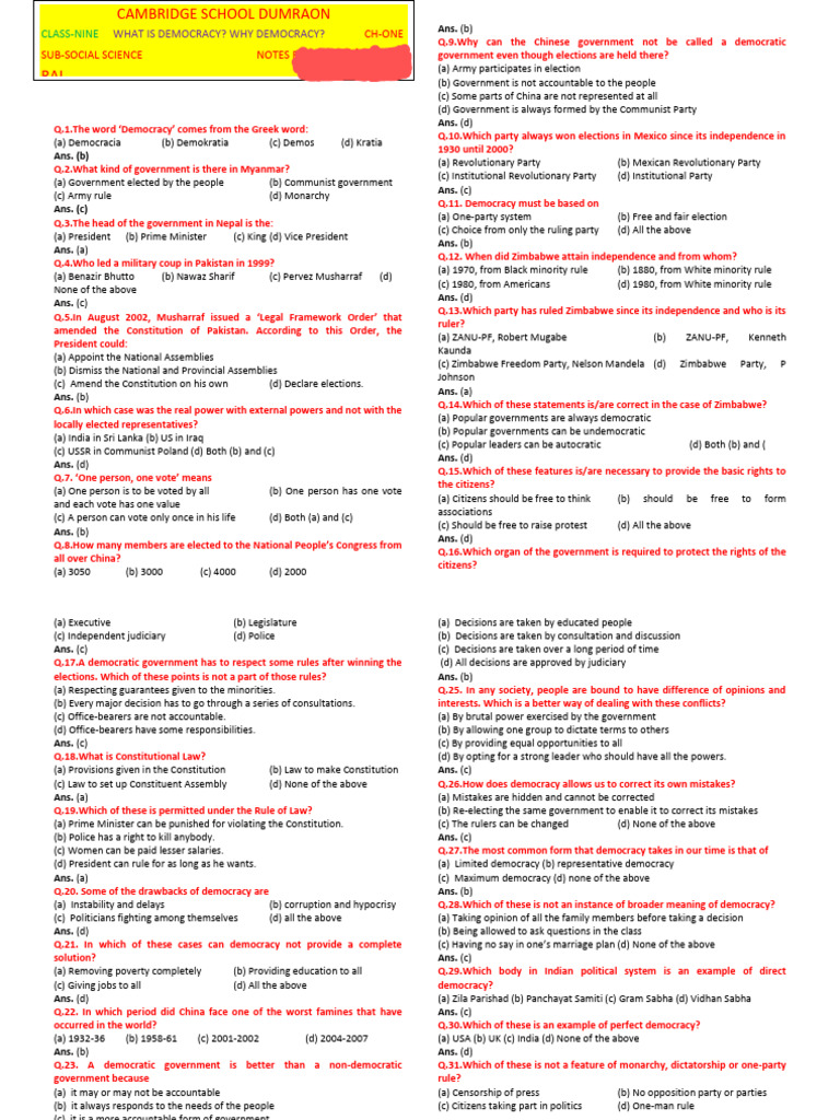 CLASS -IX-CIVICS CHAPTER-1 NOTES_copy | PDF