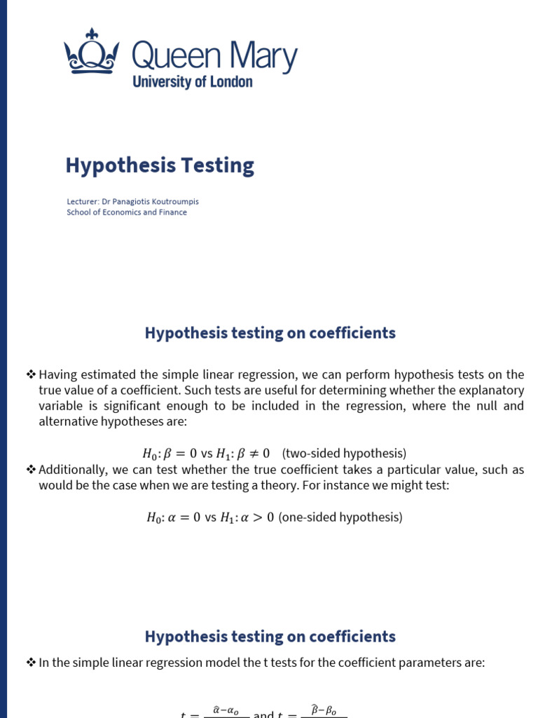 Hypothesis Testing Part 1 | PDF