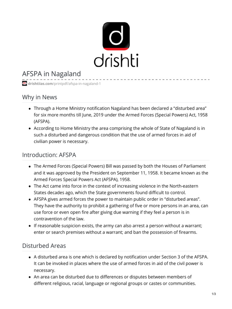 AFSPA in Nagaland | PDF