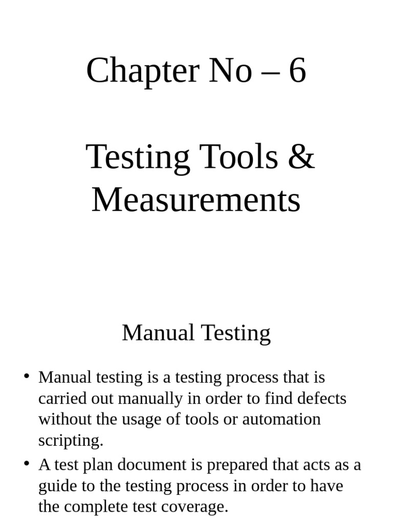 Testing Tools and Measurements1 | PDF