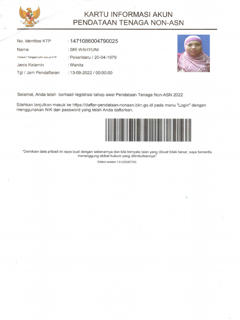 Kartu AKUN Non ASN | PDF