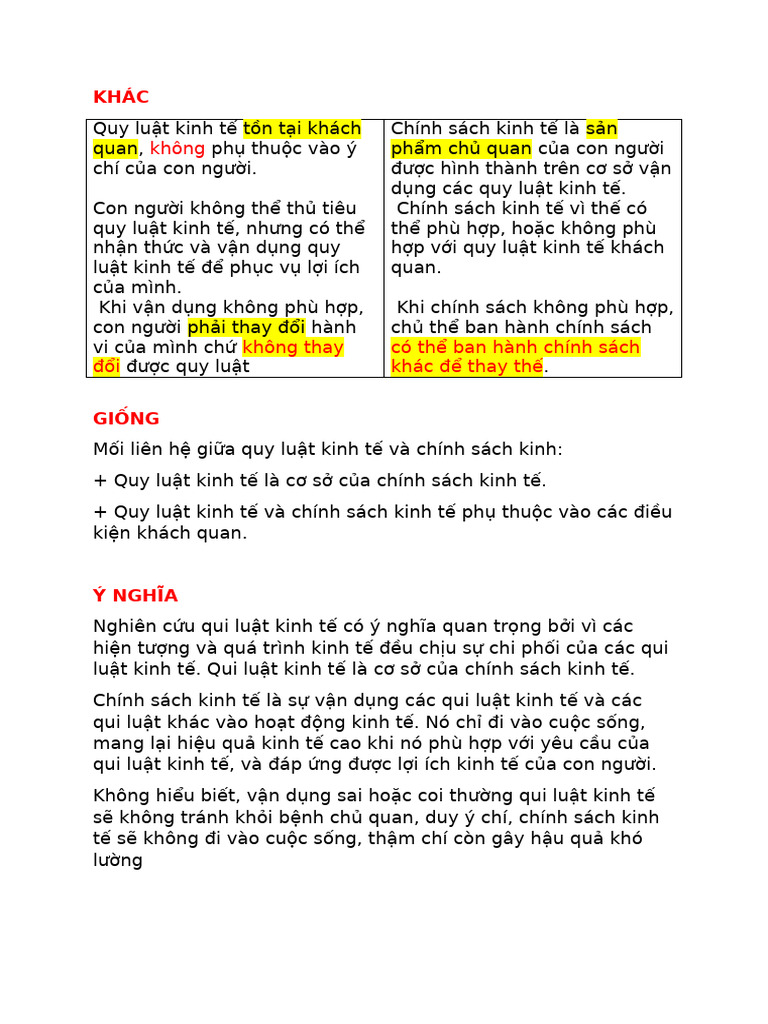 câu 3 KTCT chính sách kte và qui luật kte | PDF