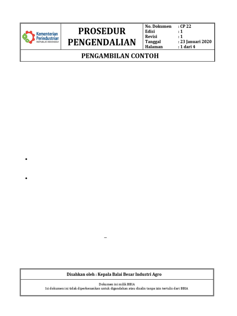 CP-22 Pengambilan Contoh Rev 1 | PDF