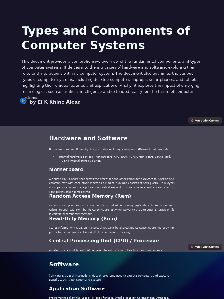 Types and Components of Computer Systems | PDF