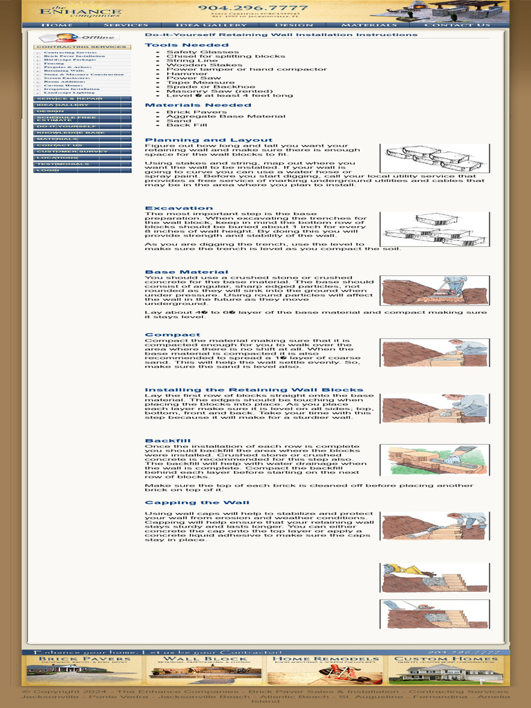 Do-It-Yourself Retaining Wall Installation Instru | PDF