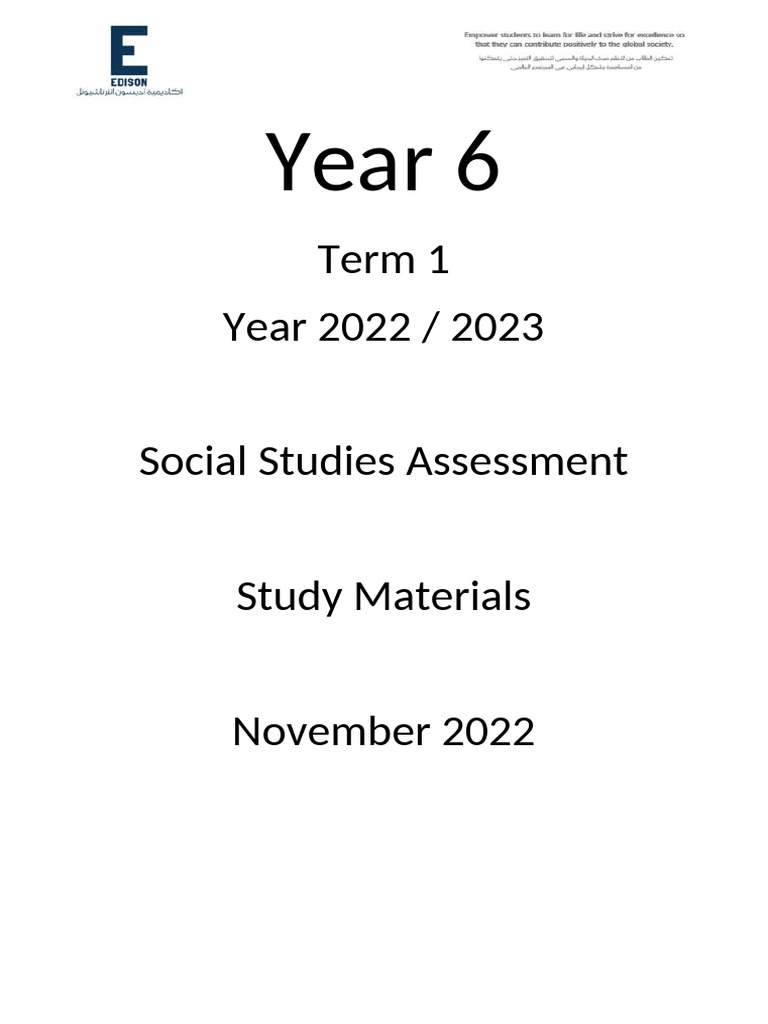 Answer Key-Social Studies Assessment Material Worksheet | PDF
